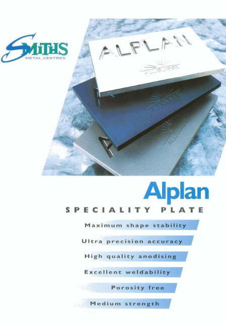 Smiths Metal Centres Alplan Speciality Aluminium Plate Brochure