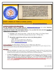 Registration Form - Hindu Temple