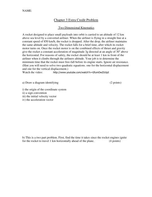 Chapter 3 Extra Credit Problem