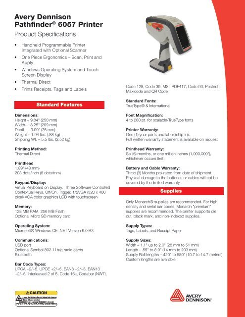 Avery Dennison PathfinderÂ® 6057 Printer