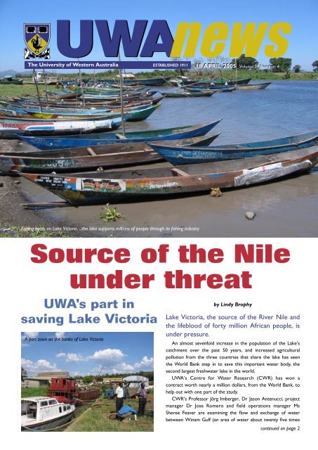 18 Apr: Vol 24, #4 - UWA News staff magazine - The University of ...
