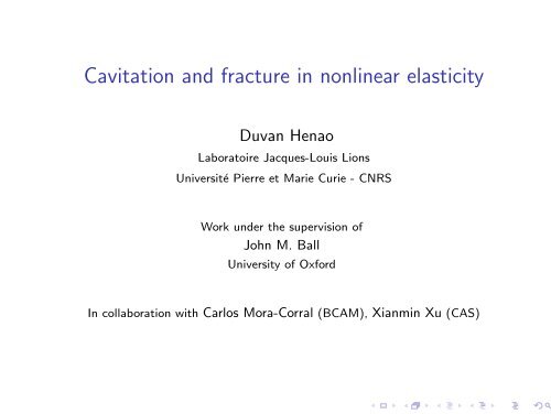 Cavitation and fracture in nonlinear elasticity