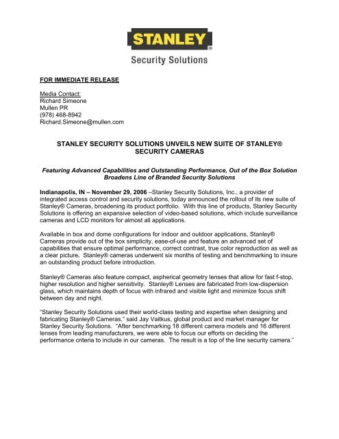 stanley security solutions unveils new suite of stanleyÂ® security ...