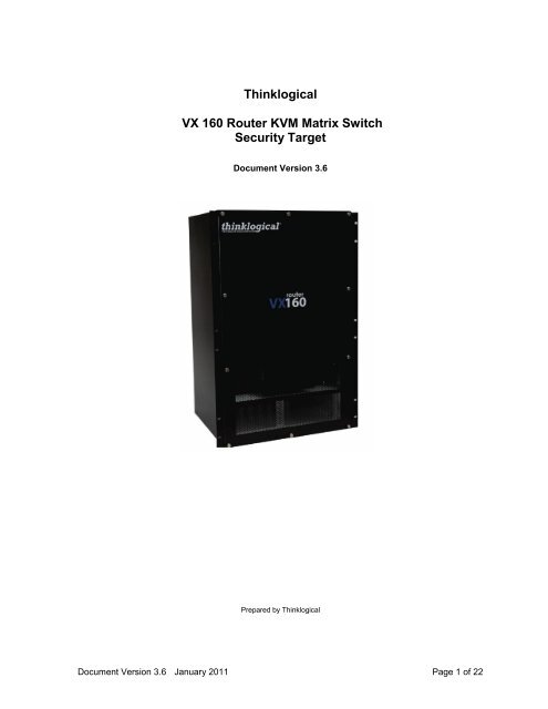 Thinklogical VX 160 Router KVM Matrix Switch Security Target - sertit