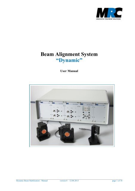 Beam Alignment System â Dynamicâ - MRC Systems