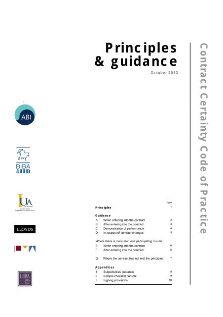 Contract Certainty Code of Practice - London Market Group
