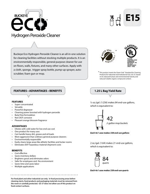 Eco Hydrogen Peroxide Cleaner Literature Sheet - Buckeye ...