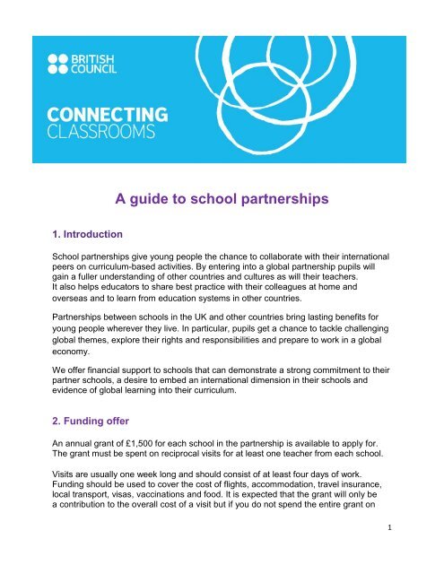A guide to school partnerships - British Council Schools Online
