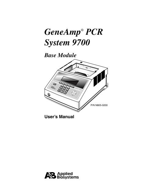 GeneAmp PCR System 9700 Base Module - Applied Biosystems