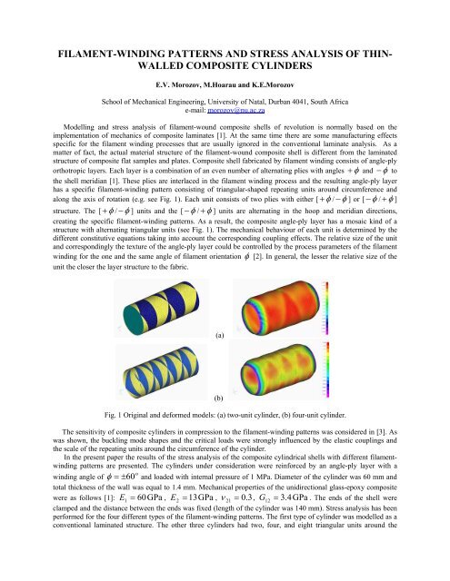 Filament-winding patterns and stress analysis of thin-walled ...