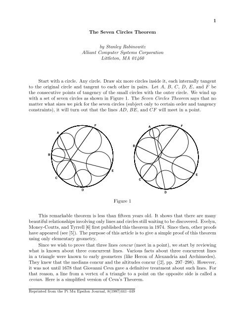 1 The Seven Circles Theorem by Stanley ... - MathPro Press