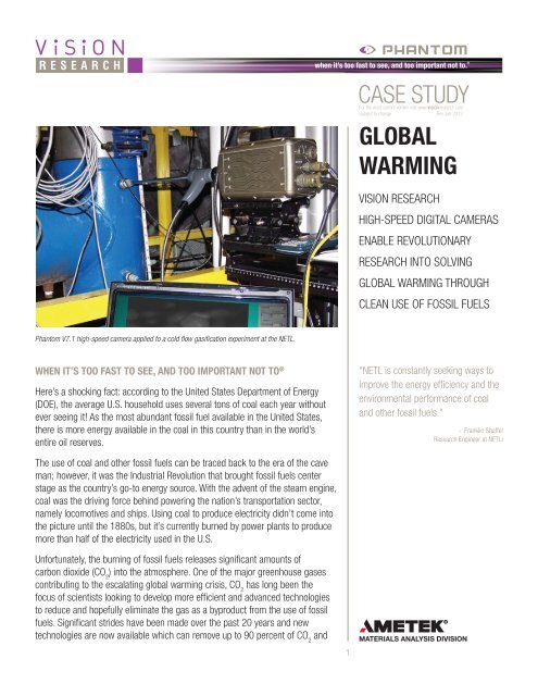 DOE Uses Phantom v7.1 High-Speed Digital ... - Vision Research