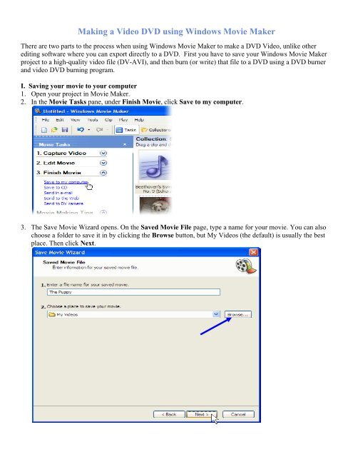Making a Video DVD using Windows Movie Maker