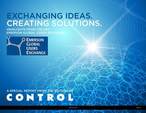 exchanging ideas. creating solutions. - Emerson Process Management