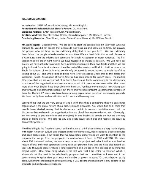 Good morning - Sindhi Association of North America