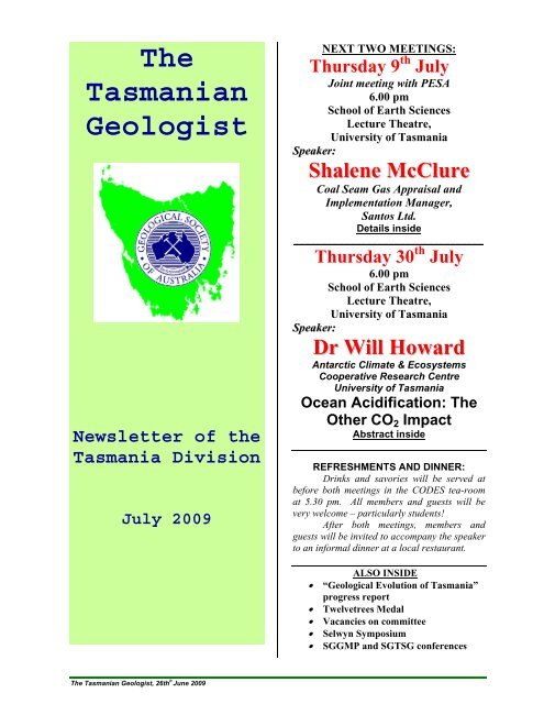 The Tasmanian Geologist - Geological Society of Australia