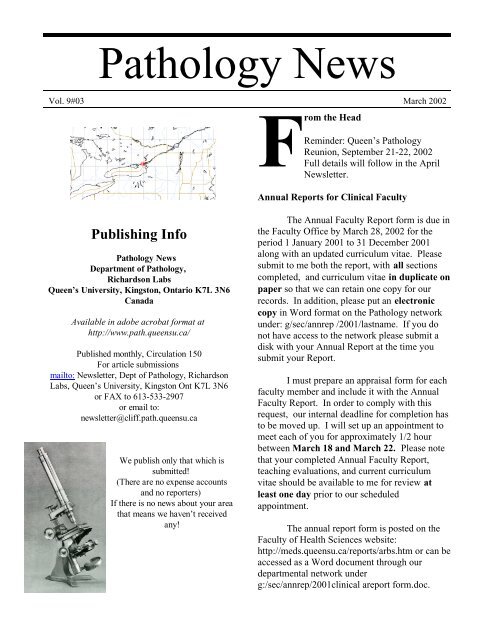 Pathology News - Department of Pathology and Molecular Medicine