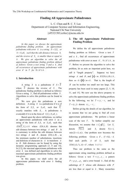 Finding All Approximate Palindromes