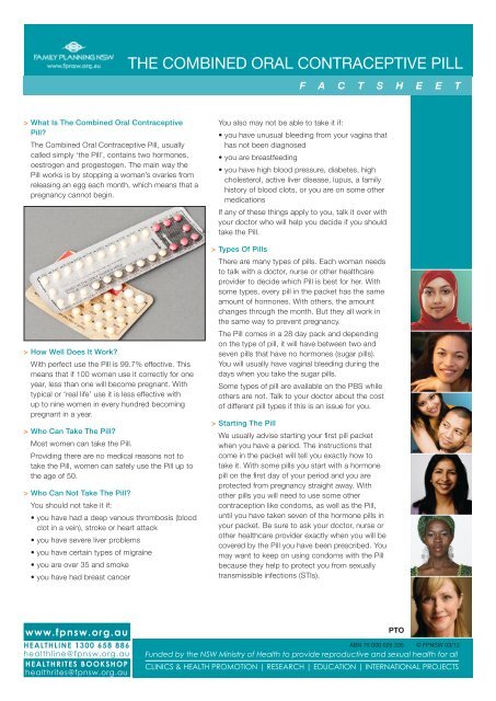 the combined oral contraceptive pill - Family Planning NSW