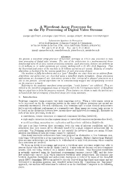 A Wavefront Array Processor for on the Fly Processing of ... - MRIM