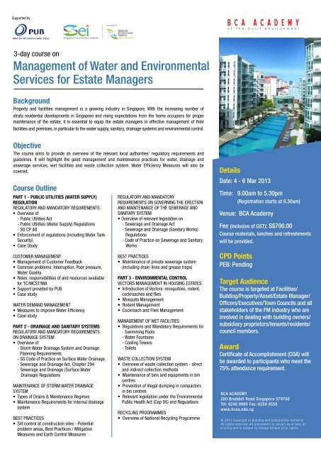 Management of Water and Environmental Services for Estate ...
