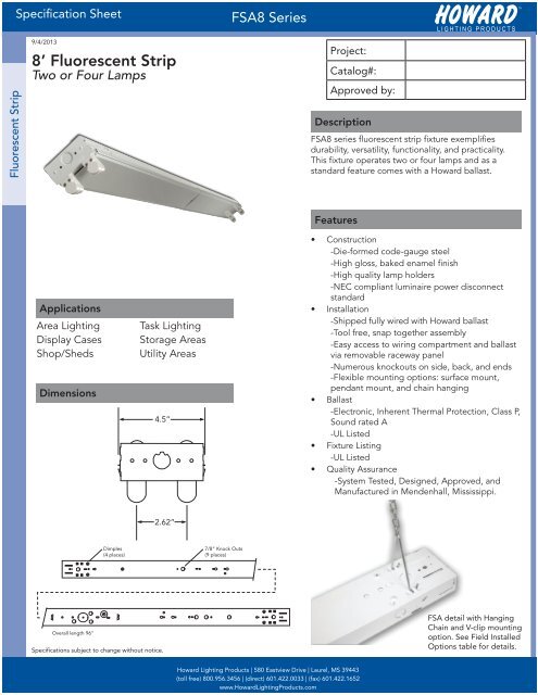 Spec Sheet - Howard Industries, Inc.