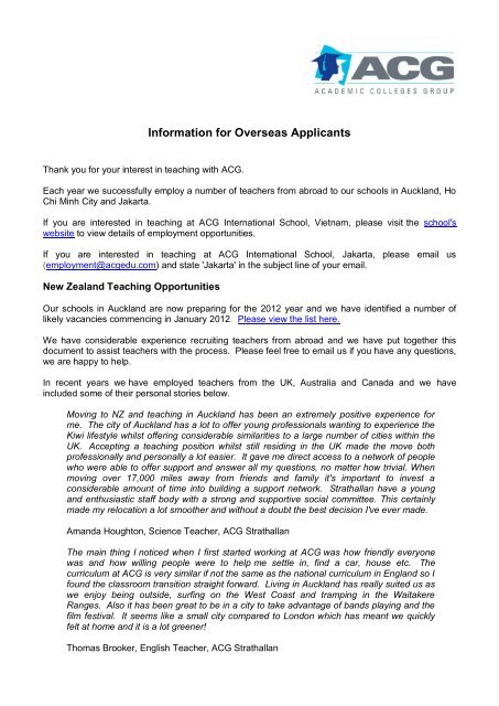Information for Overseas Applicants