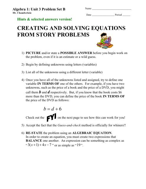 Unit 3 Problem Set B - MathChamber Unit 3 Problem Set B - MathChamber