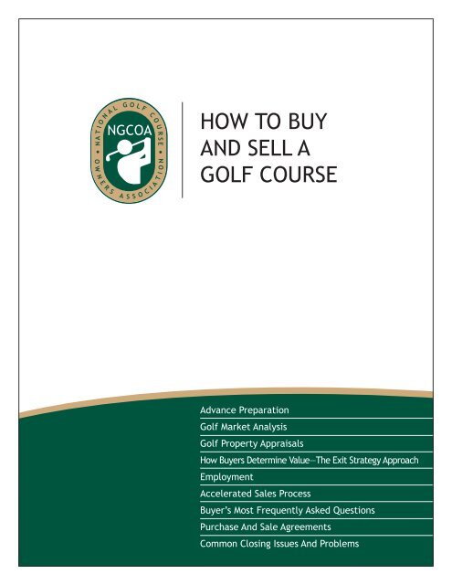 HOW TO BUY AND SELL A GOLF COURSE