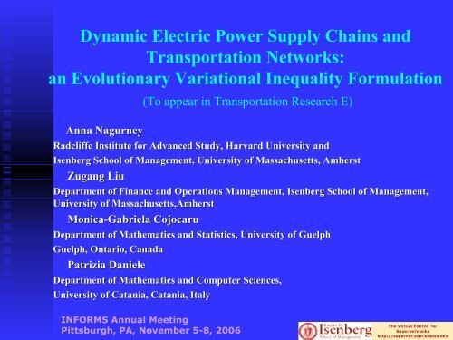 Dynamic Electric Power Supply Chains and Transportation Networks