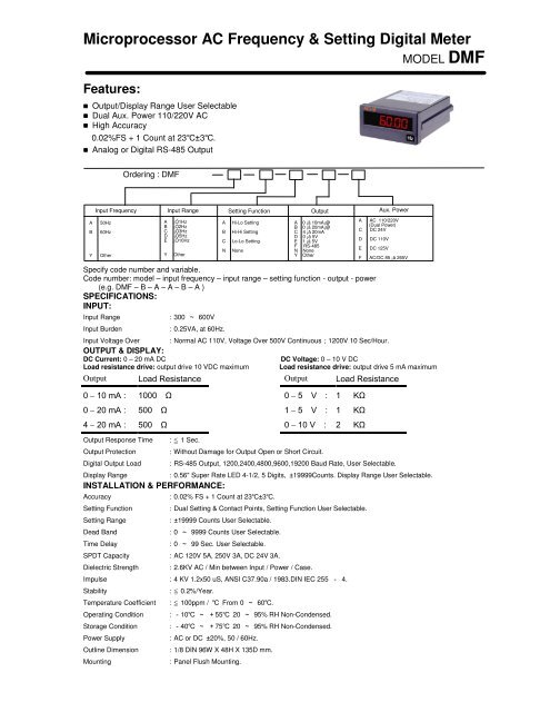 Microprocessor AC Frequency & Setting Digital Meter - Mun Hean