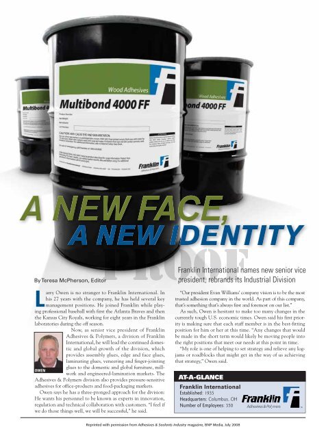Franklin International names new senior vice president, rebrands its ...