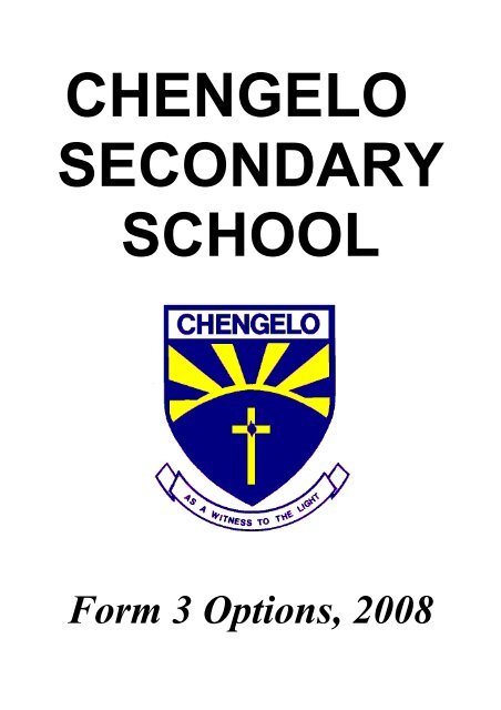 Form 3 Options, 2008 - Chengelo School