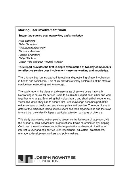 Making user involvement work