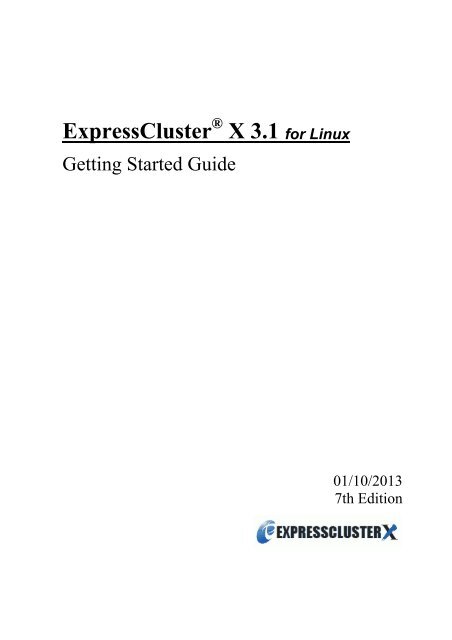ExpressCluster X 3.1 for Linux Getting Started Guide - Nec