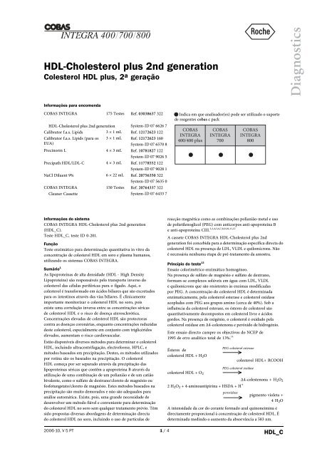 400 700 800 HDL-Cholesterol plus 2nd generation Colesterol HDL ...