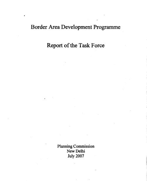 Report of Task force on BADP - Department of Planning, Govt. of ...