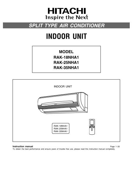 INDOOR UNIT - Hitachi Air Conditioning Products