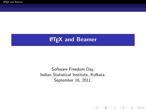 LATEX and Beamer (Arijit Bishnu). - Indian Statistical Institute