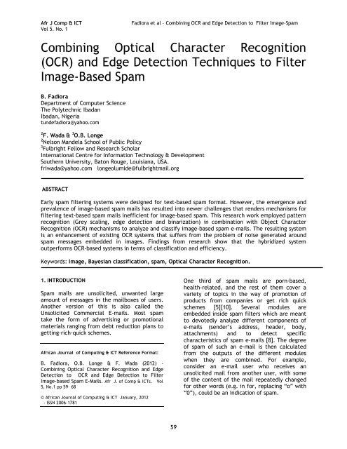 (OCR) and Edge Detection Techniques to Filter Image-Based Spam