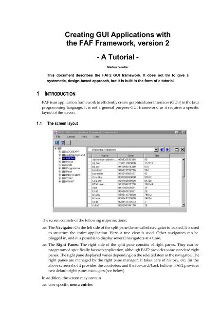 Creating GUI Applications with the FAF Framework, version 2 - Voelter
