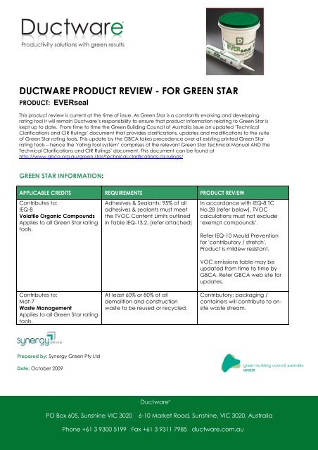 EVERseal sealant - Ductware