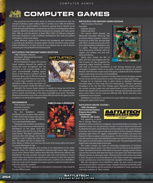COMPUTER GAMES - BattleTech