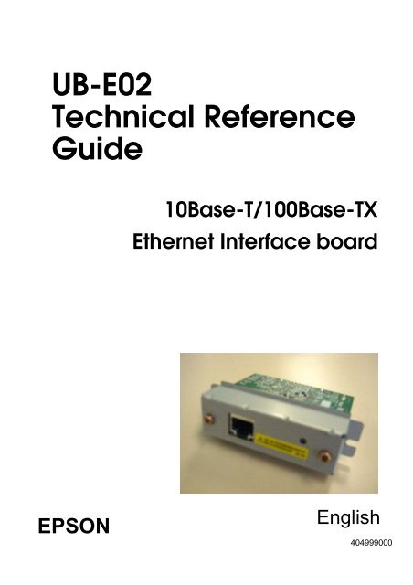 UB-E02 Technical Reference Guide - Support UB-E02 Technical Reference Guide - Support