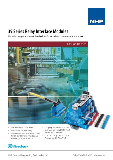 Finder 39 Series Relay Interface Modules - NHP