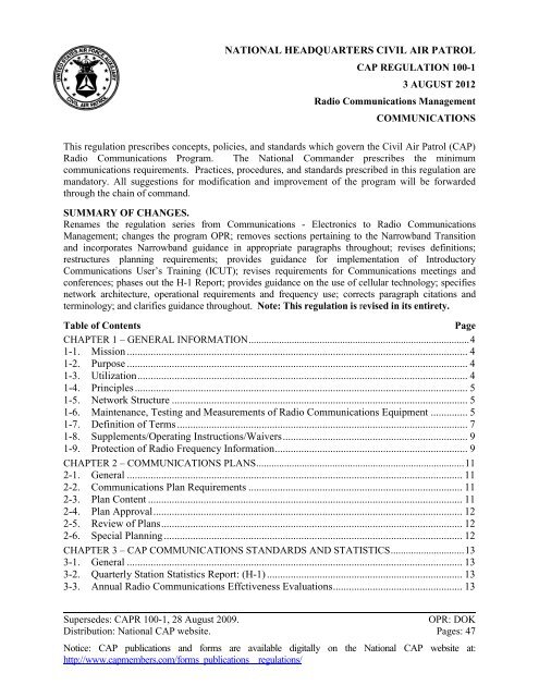 CAPR 100-1 - Kentucky Wing CAP