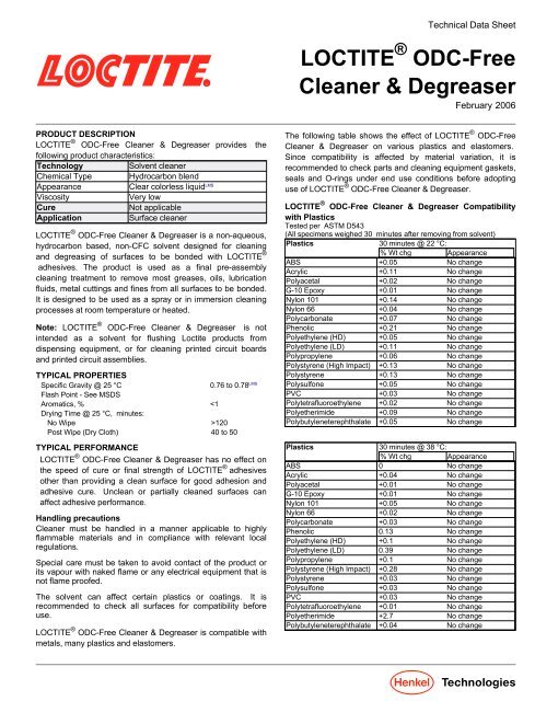LOCTITE ODC-Free Cleaner & Degreaser