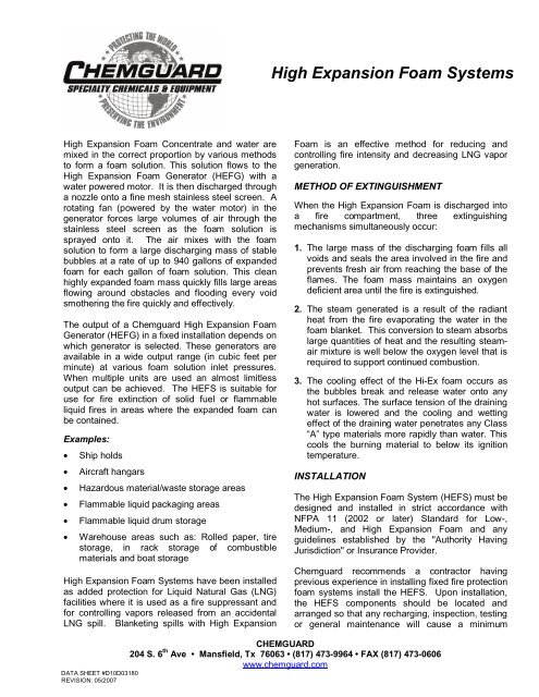 High Expansion Foam Systems