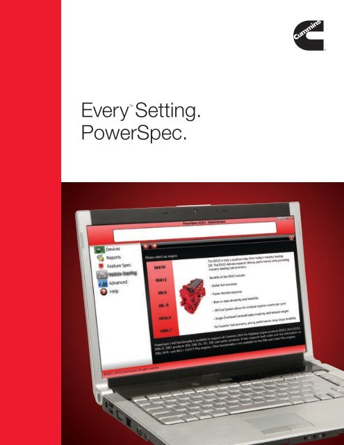 EveryTM Setting. PowerSpec. - Cummins Engines