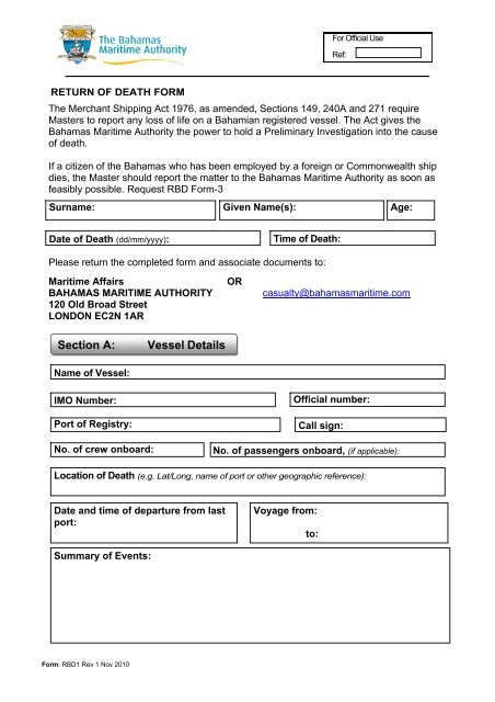RBD1 - The Bahamas Maritime Authority